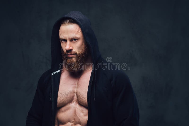 Bodybuilder Man in the Hood Showing His Torso Stock Photo - Image of ...