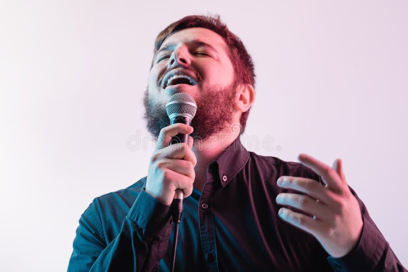 Brutal Color Singer Performance Stock Image - Image of male, jacket ...