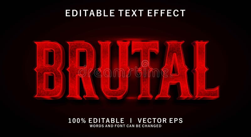 Brutal 3d Vector Text Effect with Modern Style Design Stock Illustration - Illustration of vibes ...