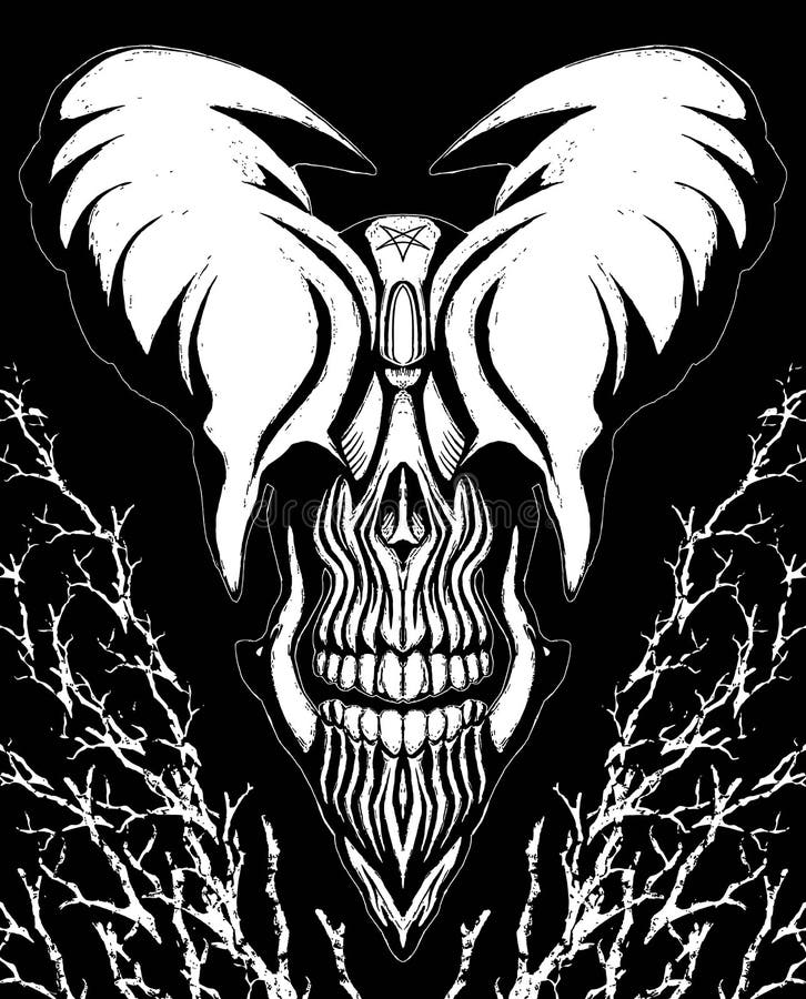 Brutal Demon or Devil Skull, Horror Creature, Terrible Dark Mask, Scary ...