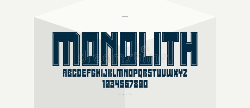 Brutal Geometric Square and Bold and Strong Vector Geometric Font for ...