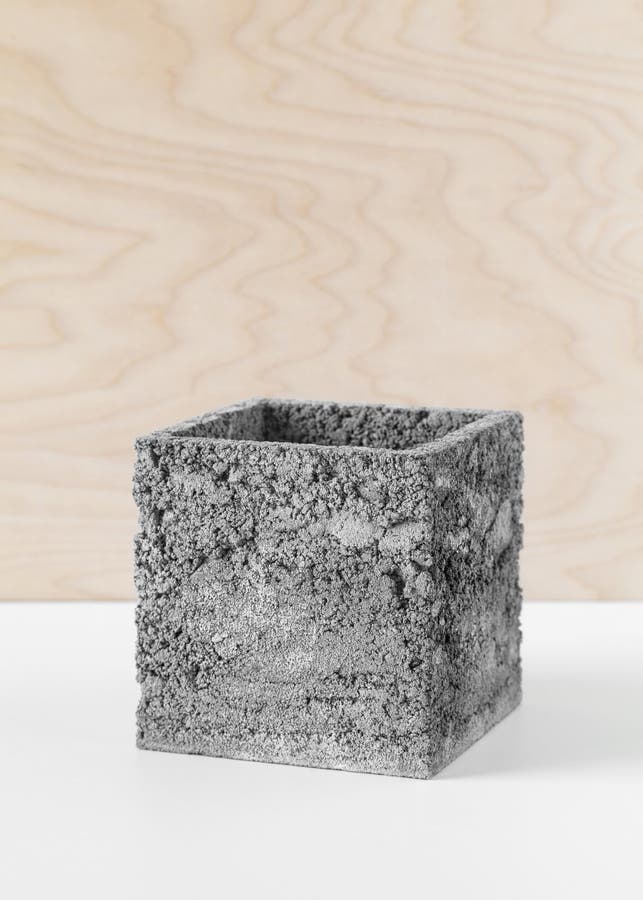 Pot of Grey Concrete for Houseplants Stock Photo - Image of handmade ...