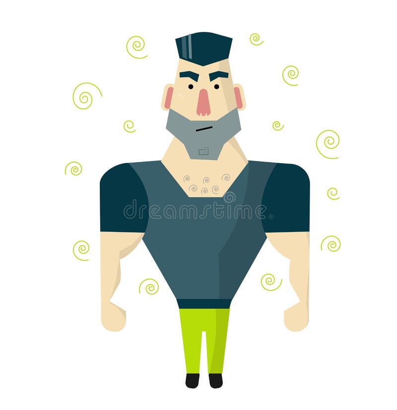 Brutal Man with Big Muscles. Security Guard or Bodyguard Stock Vector ...