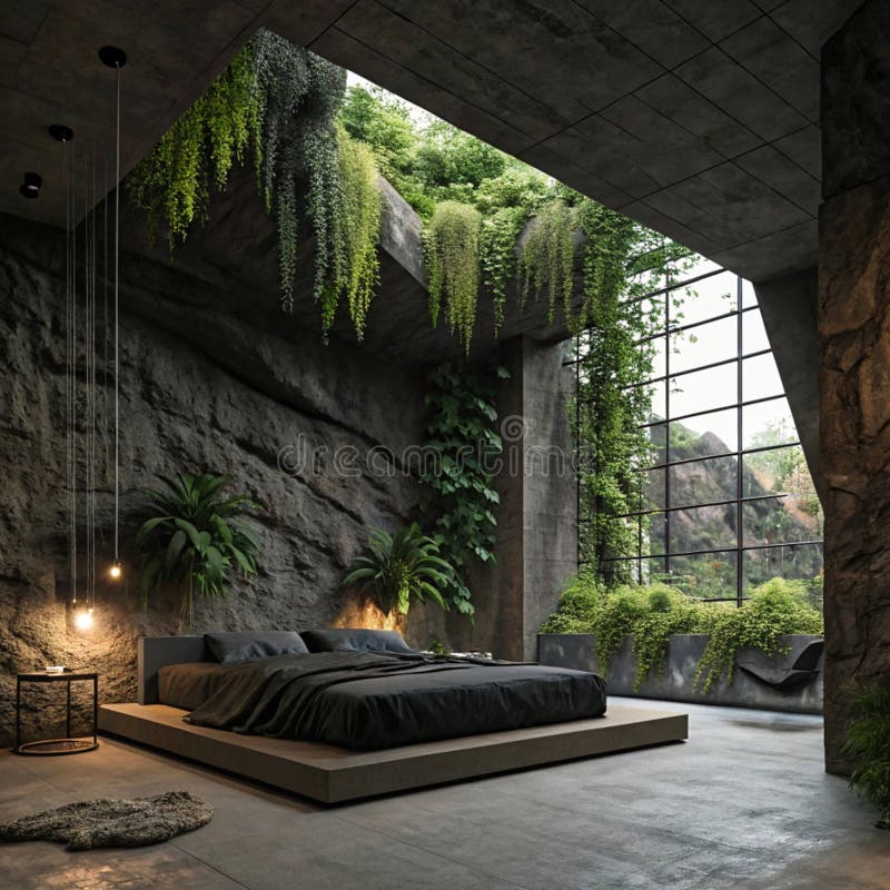 Brutal Style Hobar Design, in Dark Colors, Modern and Luxurious Stock ...