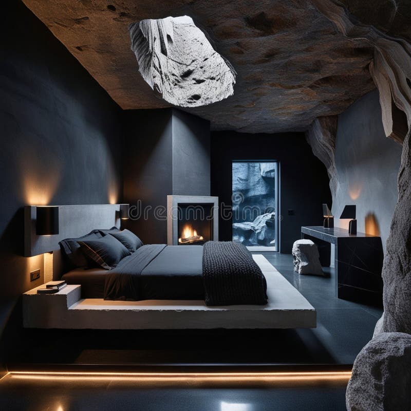 Brutal Style Hobar Design, in Dark Colors, Modern and Luxurious Stock ...