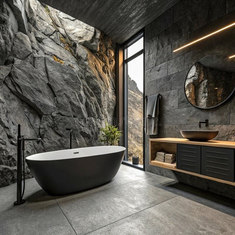 Brutal Style Hobar Design, in Dark Colors, Modern and Luxurious Stock ...