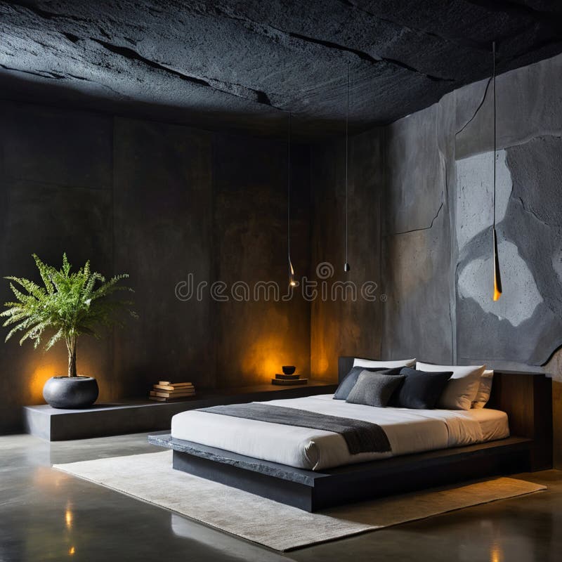 Brutal Style Hobar Design, in Dark Colors, Modern and Luxurious Stock ...