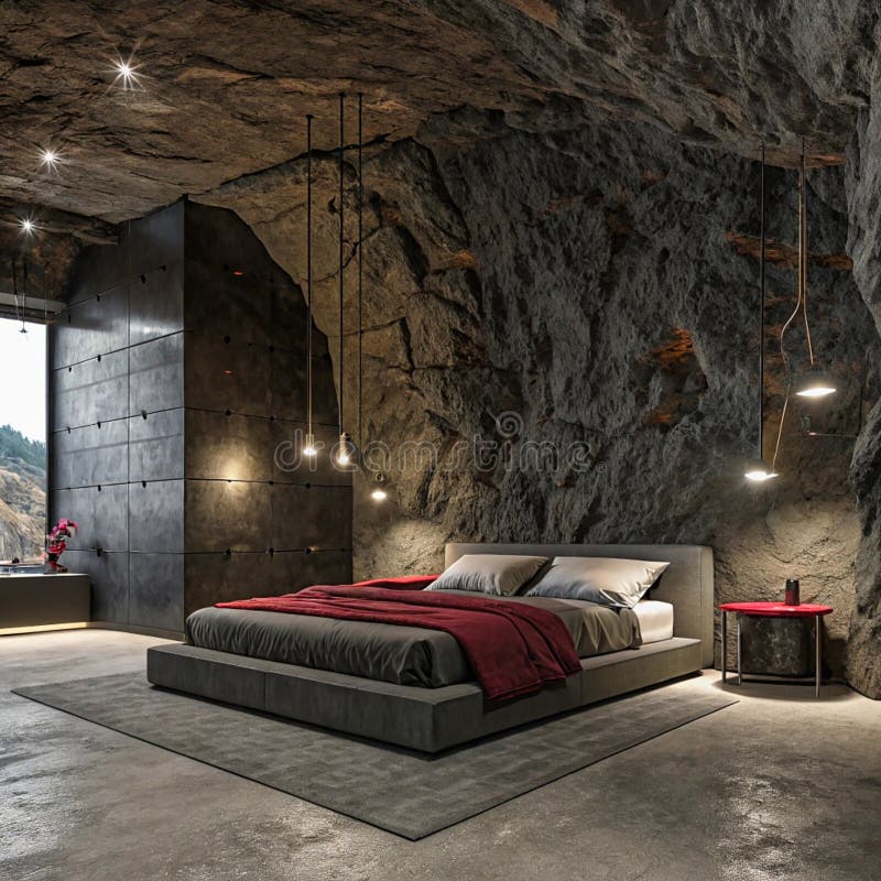 Brutal Style Hobar Design, in Dark Colors, Modern and Luxurious Stock ...