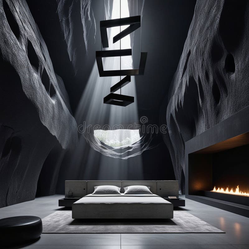 Brutal Style Hobar Design, in Dark Colors, Modern and Luxurious Stock ...