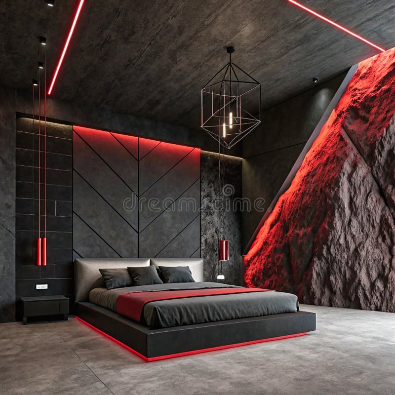 Brutal Style Hobar Design, in Dark Colors, Modern and Luxurious Stock ...