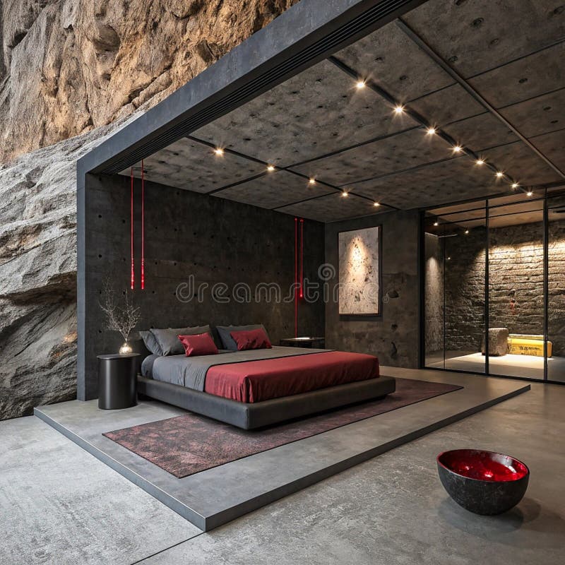 Brutal Style Hobar Design, in Dark Colors, Modern and Luxurious Stock ...