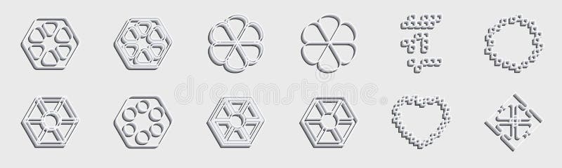 Brutalism Shapes. Big Collection of Abstract Graphic Geometric Objects ...