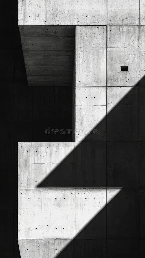 Brutalist Architecture with Strong Shadows and Bold Forms Stock Photo ...