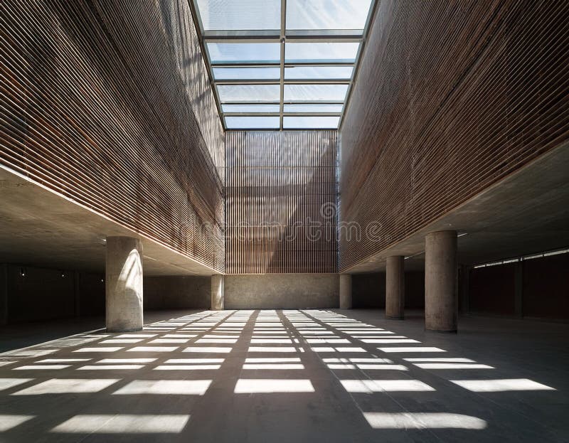 Brutalist Atrium with Dynamic Shadow Effects Stock Photo - Image of ...