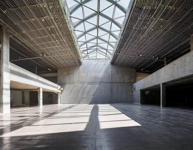 Brutalist Atrium with Dynamic Shadow Effects Stock Photo - Image of ...
