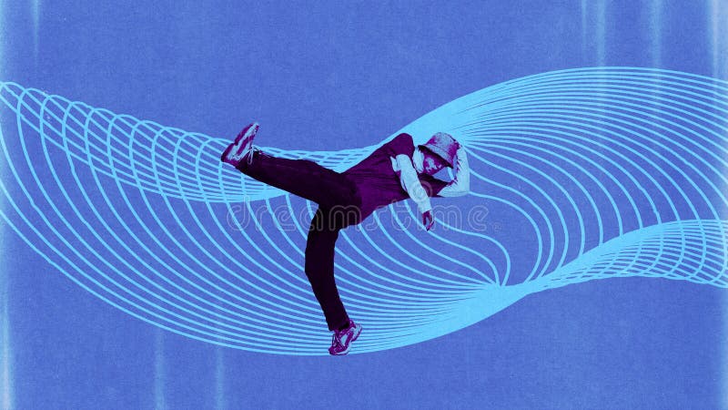 Futuristic Dancer Energizes Urban Scene with Neon Lights, Smoke, and ...