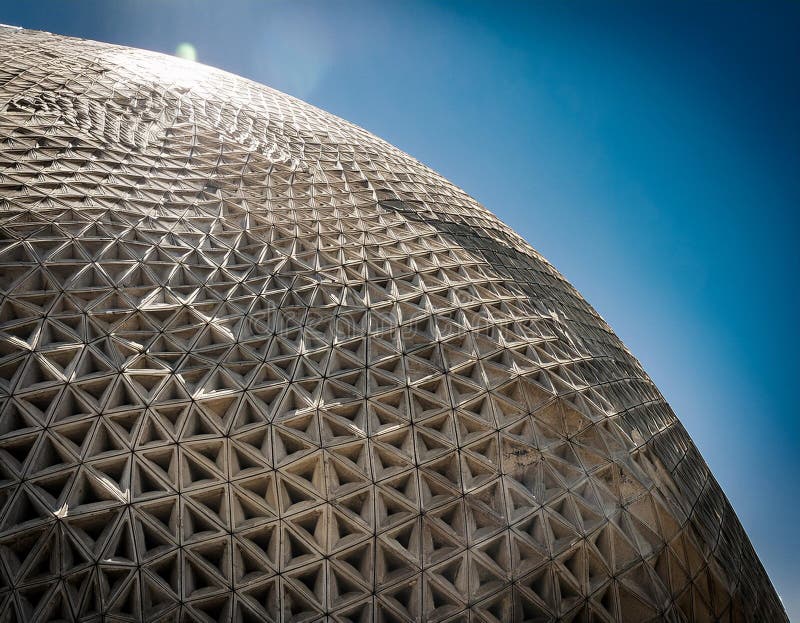 Brutalist Dome with Intricate Shadow Patterns Stock Image - Image of ...