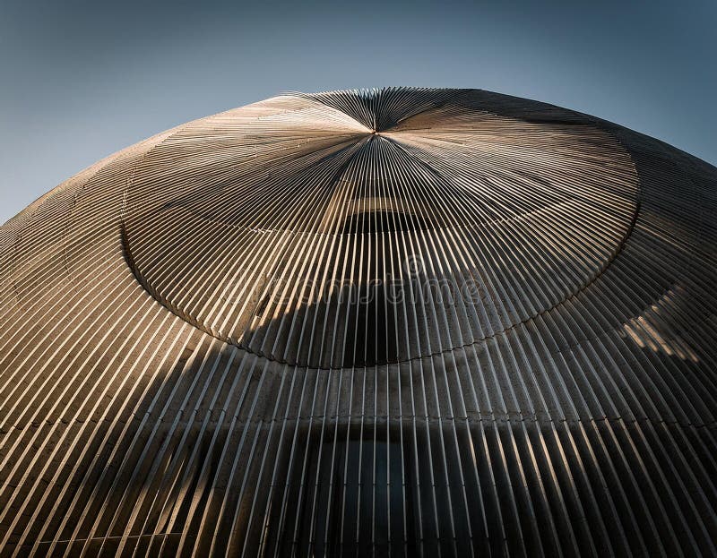 Brutalist Dome with Intricate Shadow Patterns Stock Image - Image of ...