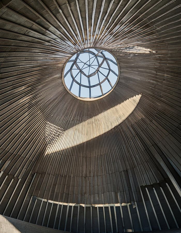 Brutalist Dome with Intricate Shadow Patterns Stock Photo - Image of ...