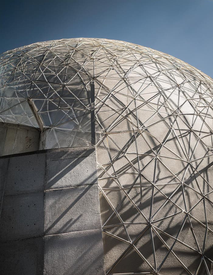 Brutalist Dome with Intricate Shadow Patterns Stock Image - Image of ...