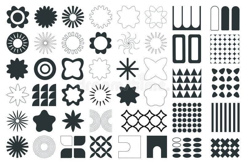 Brutalist Geometric Shapes stock illustration. Illustration of abstract ...