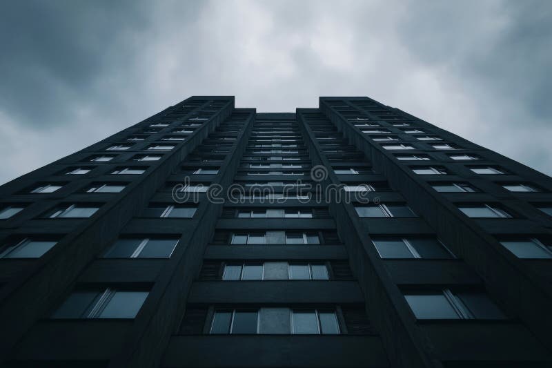 A Brutalist High Rise Apartment Complex, with Repetitive Window ...