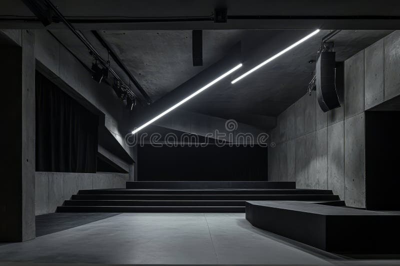 A Brutalist Inspired Music Stage with Angular, Raw Concrete Structures ...