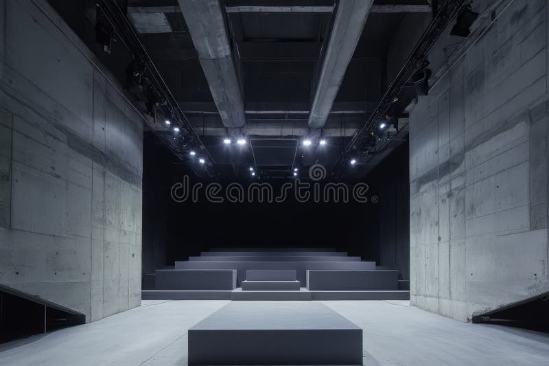 A Brutalist Inspired Music Stage with Angular, Raw Concrete Structures ...