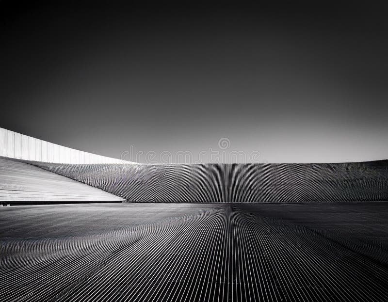 Brutalist Ramp Leading To a Starless Sky Stock Image - Image of ...