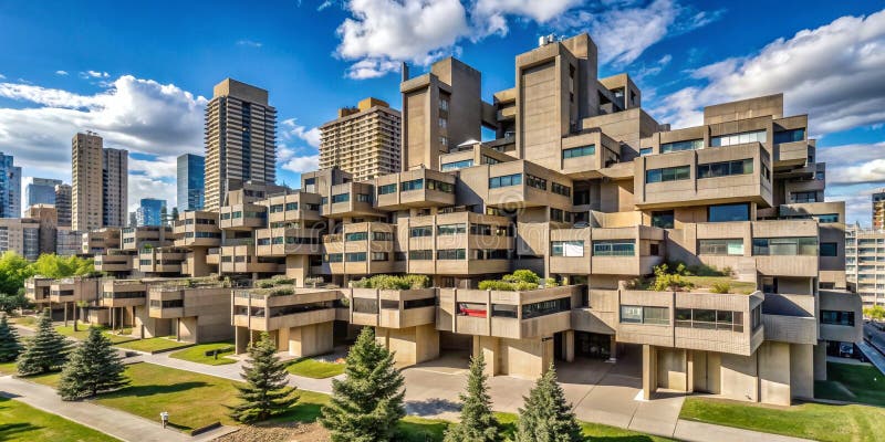 Brutalist Style Housing Complex in Downtown Calgary Built in Brutalist ...