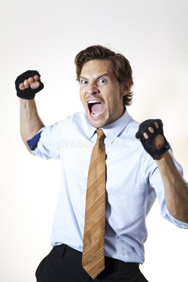 Brutish Businessman Ready To Punch Stock Image - Image of confrontation ...