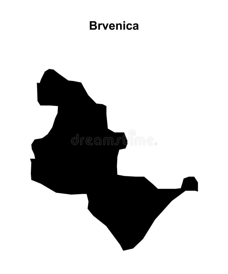 Brvenica outline map stock illustration. Illustration of municipalities ...