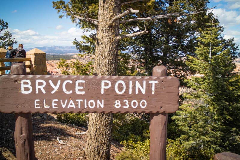 A Description Board for the Highest Point in Bryce Canyon National Park ...