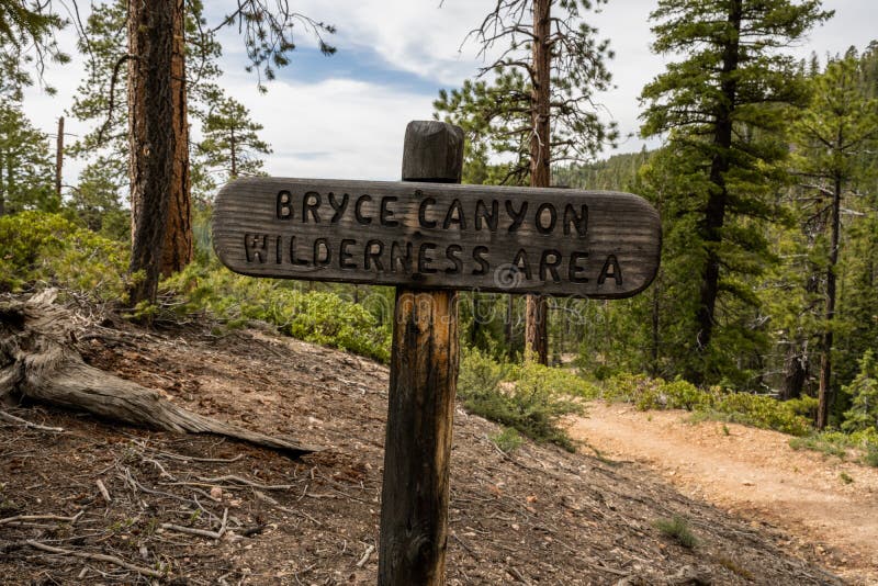 Bryce Canyon Wilderness Sign Stock Photo - Image of bristlecone ...