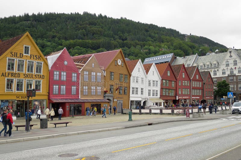 Bryggen Houses - Bergen - Norway Editorial Image - Image of houses ...