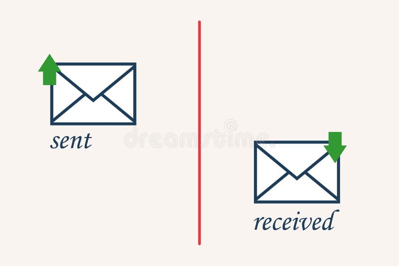 Incoming Letter Icon and Outgoing Letter Icon. Incoming Mail Stock ...