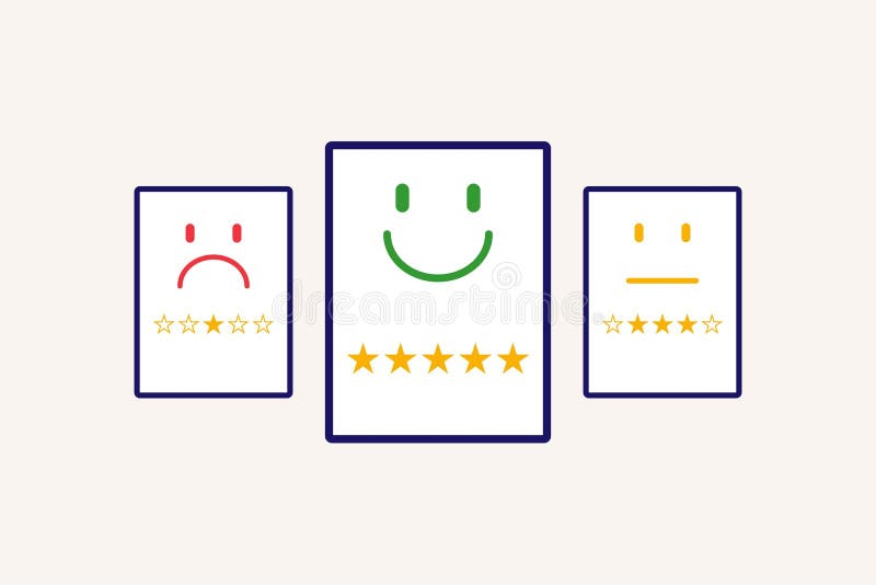 Service or Service Evaluation. Five Stars, One Star, Three Stars Stock ...