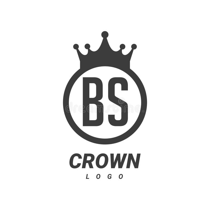 BS B S Letter Logo Design with Circular Crown Stock Vector ...
