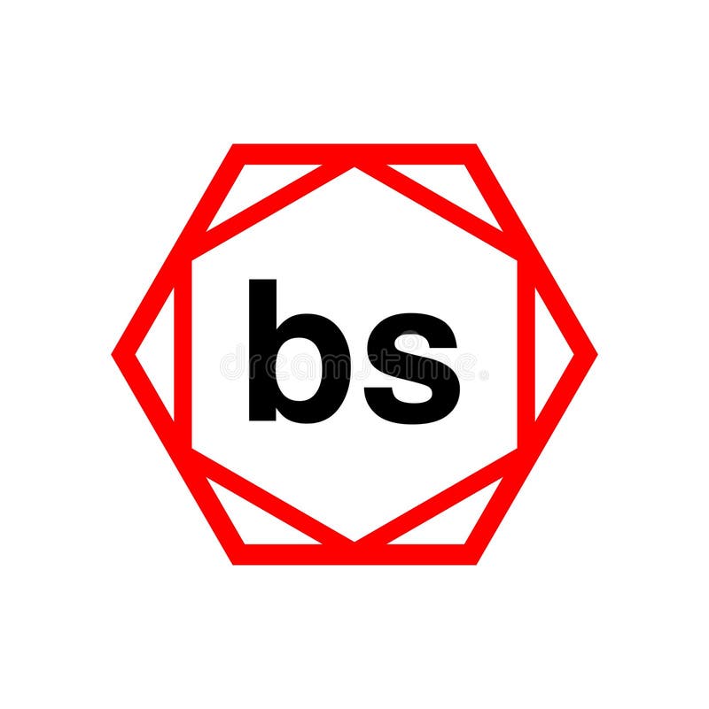 BS Hexagon Typography Monogram Vector. BS Brand Name Icon Stock Vector ...