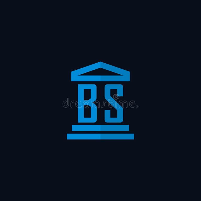 BS Initial Logo Monogram with Simple Courthouse Building Icon Design ...