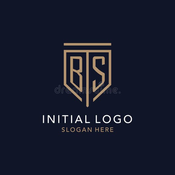 BS Initial Logo Monogram with Simple Luxury Shield Icon Design Stock ...