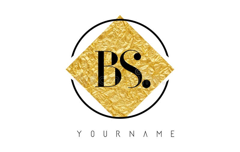 BS Letter Logo with Golden Foil Texture. Stock Vector - Illustration of ...