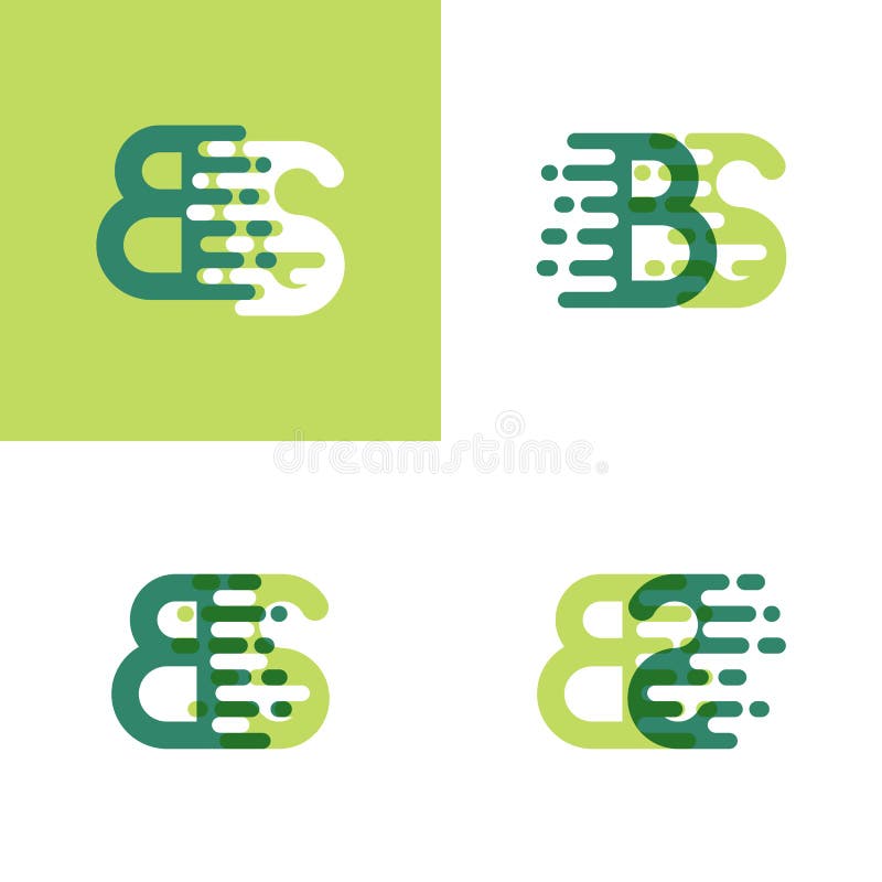 BS Letters Logo with Accent Speed in Light Green and Dark Green Stock ...