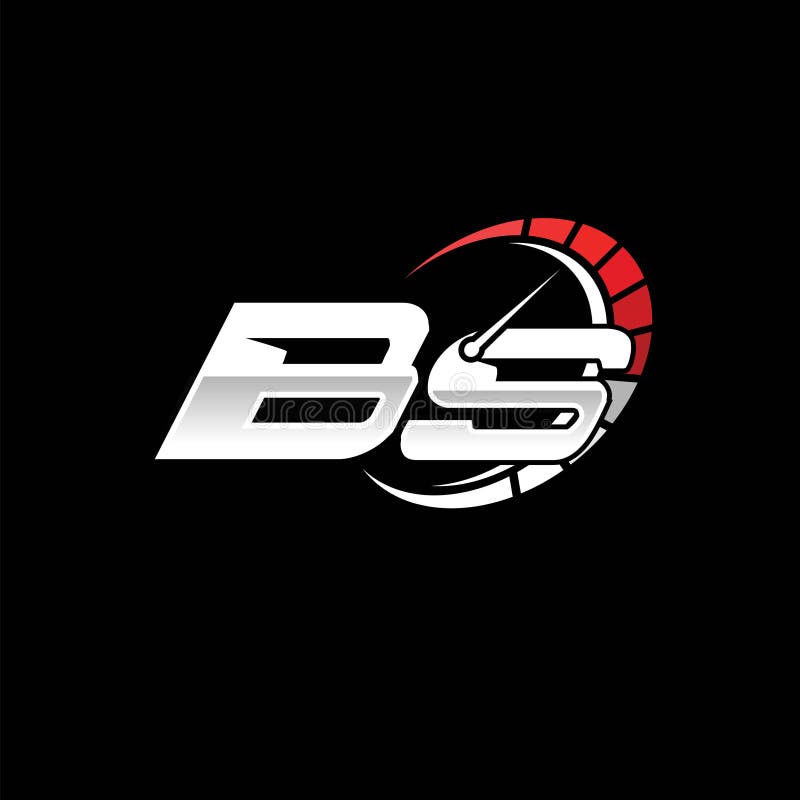 BS Logo Letter Speed Meter Racing Style Stock Vector - Illustration of ...