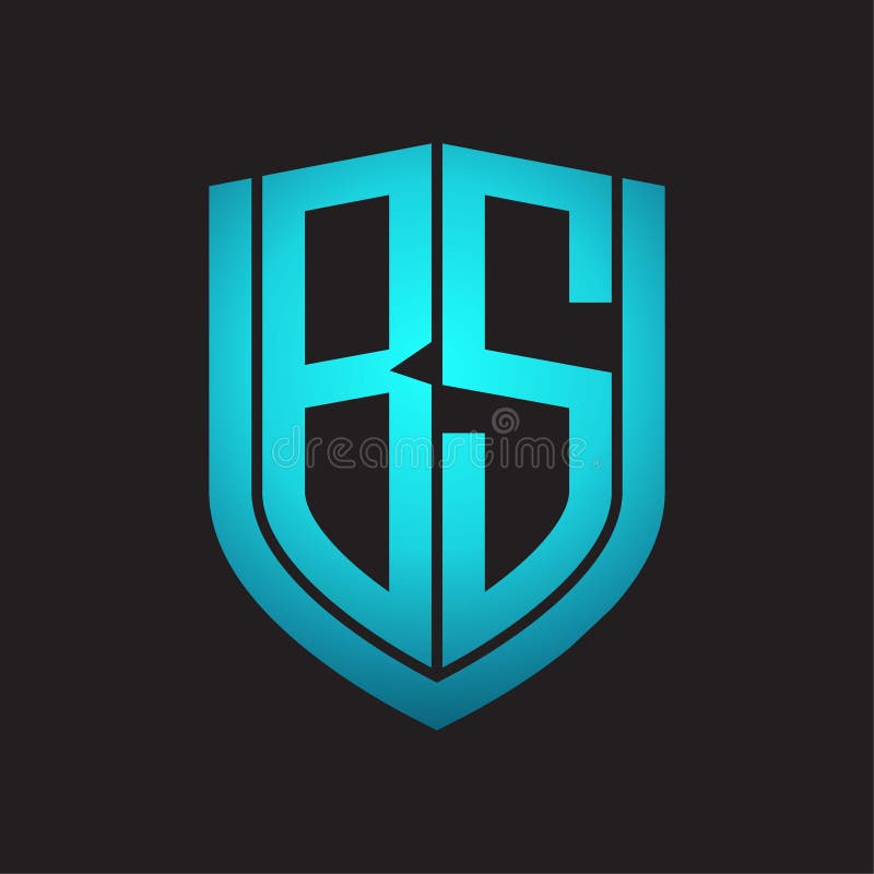 BS Monogram Logo With Emblem Style Isolated On Black Background Stock ...