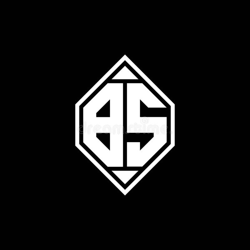 BS Logo Monogram Geometric Shield Shape Style Stock Vector ...