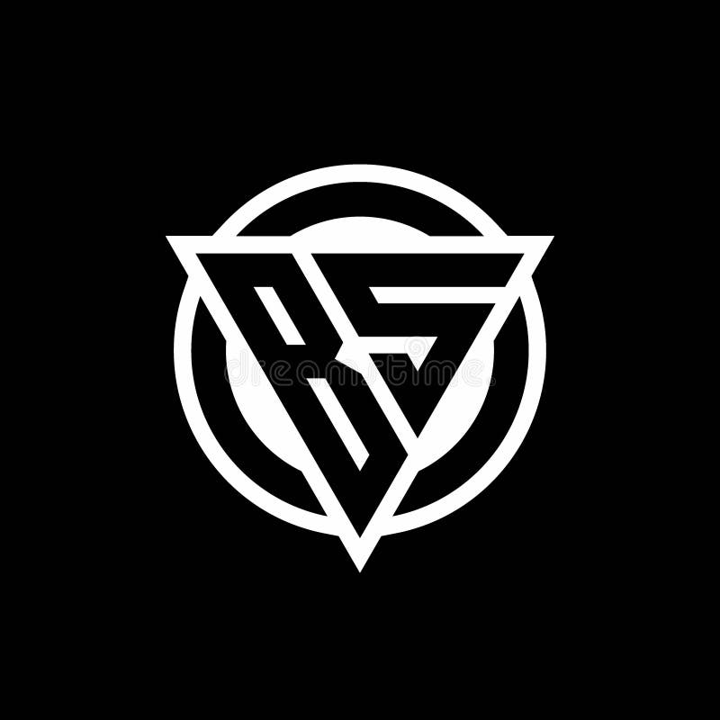 BS Logo with Negative Space Triangle Shape and Circle Rounded Stock ...