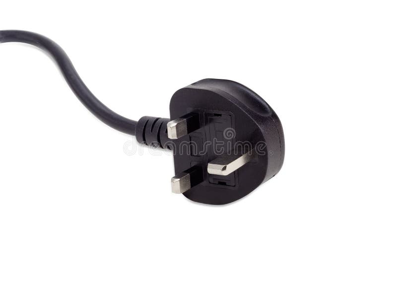 BS 1363 Plug with Part of the Power Cord Stock Photo - Image of ...