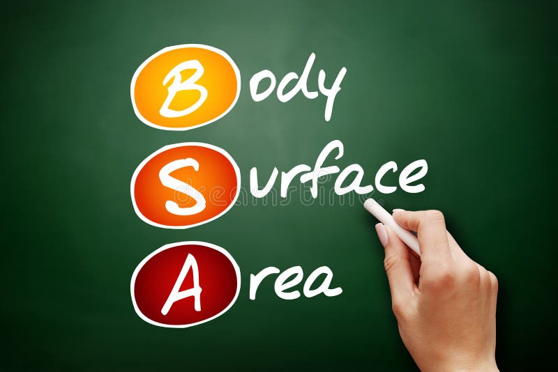BSA - Body Surface Area Acronym, Concept on Blackboard Stock Image ...