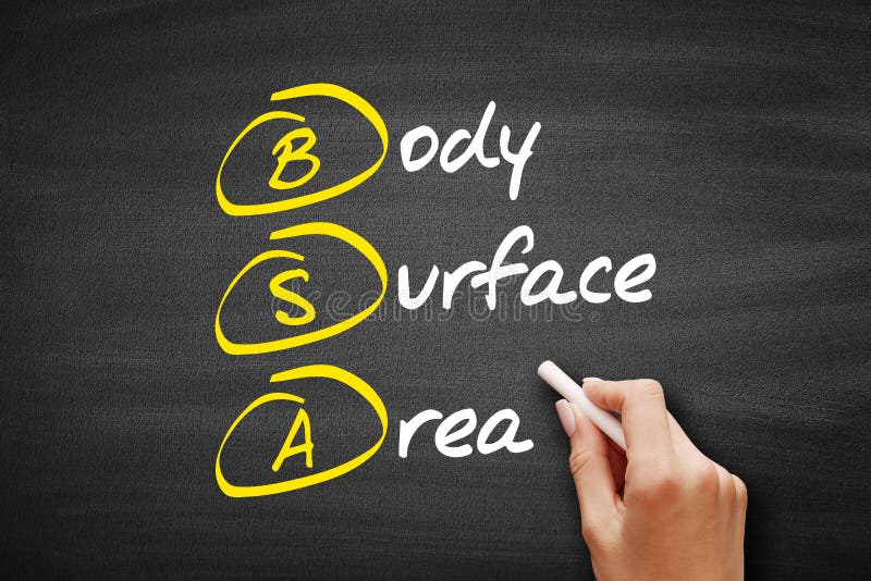 BSA - Body Surface Area Acronym, Concept on Blackboard Stock Image ...